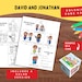 David and Jonathan Coloring Cube – Printable Friendship Bible Story ...