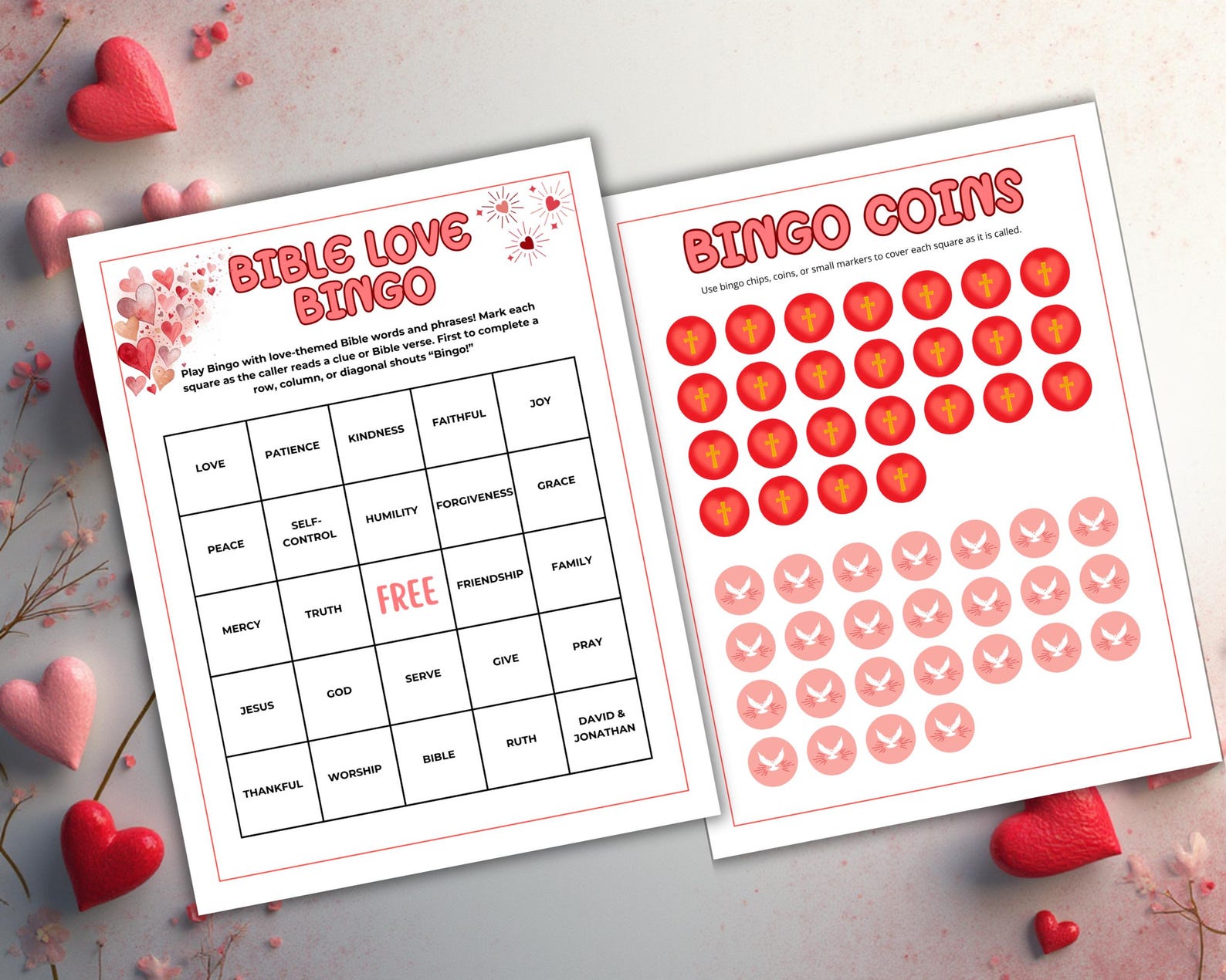 Christian Valentine Bible Bingo Game for Kids, Teens, Adults – Faith ...