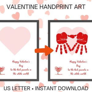 Valentine's Day Handprint and Footprint Art Bundle , Valentine ...
