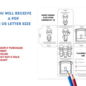 Prophet Jeremiah in the Cistern Coloring Cube | Jeremiah 38 Printable ...