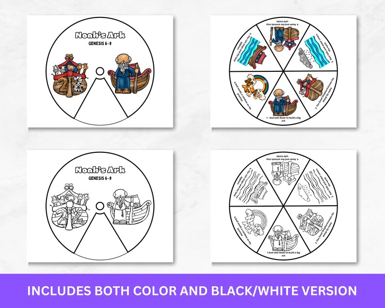 Noah’s Ark Bible Wheel Craft for Kids | Genesis 6–9 Sunday School ...