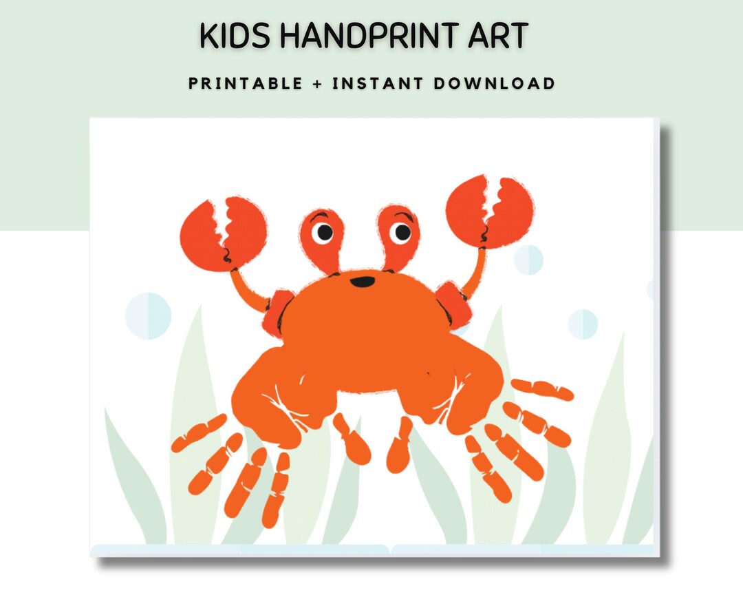 Crab Handprint Craft, Keepsake, Hand Print Art for Kids, Gift Idea ...