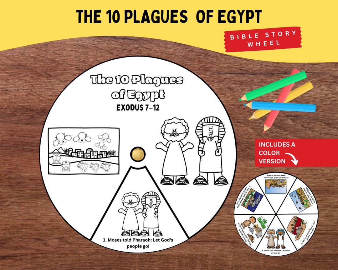 10 Plagues of Egypt Bible Story Wheel | Moses and the Ten Plagues ...