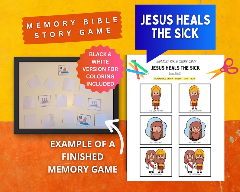 Jesus Heals the Sick Memory Game | Luke 7 Bible Story | Healing of the ...