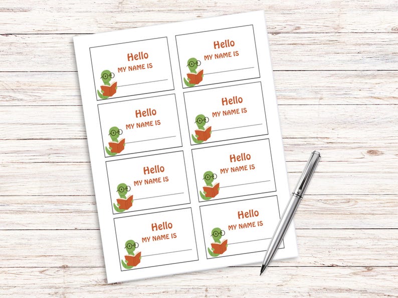 What’s Your Bookworm Name Printable Game, Reading Party Activity for ...