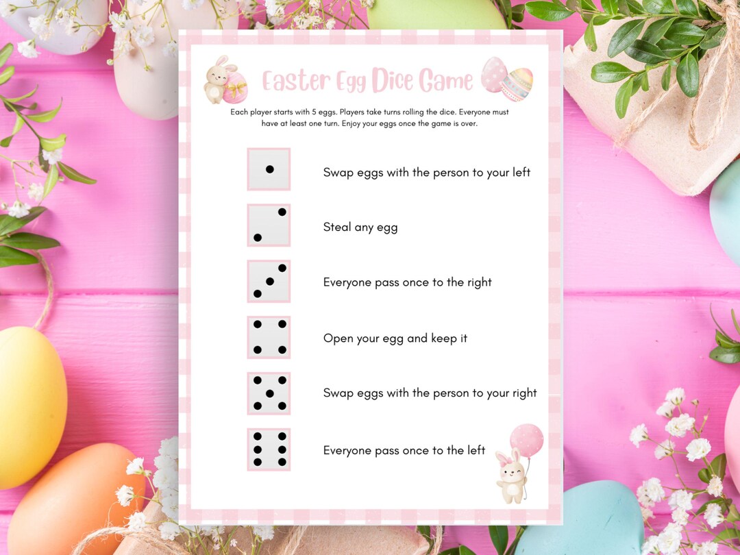 Easter Egg Exchange Dice Game Printable, Fun Easter Activities for Kids ...