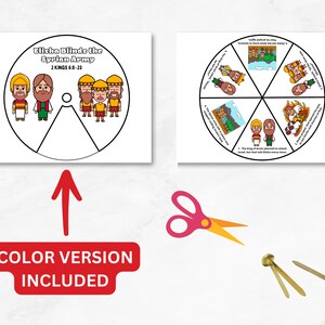 Elisha and the Syrian Army Coloring Wheel | 2 Kings 6 Bible Story for ...