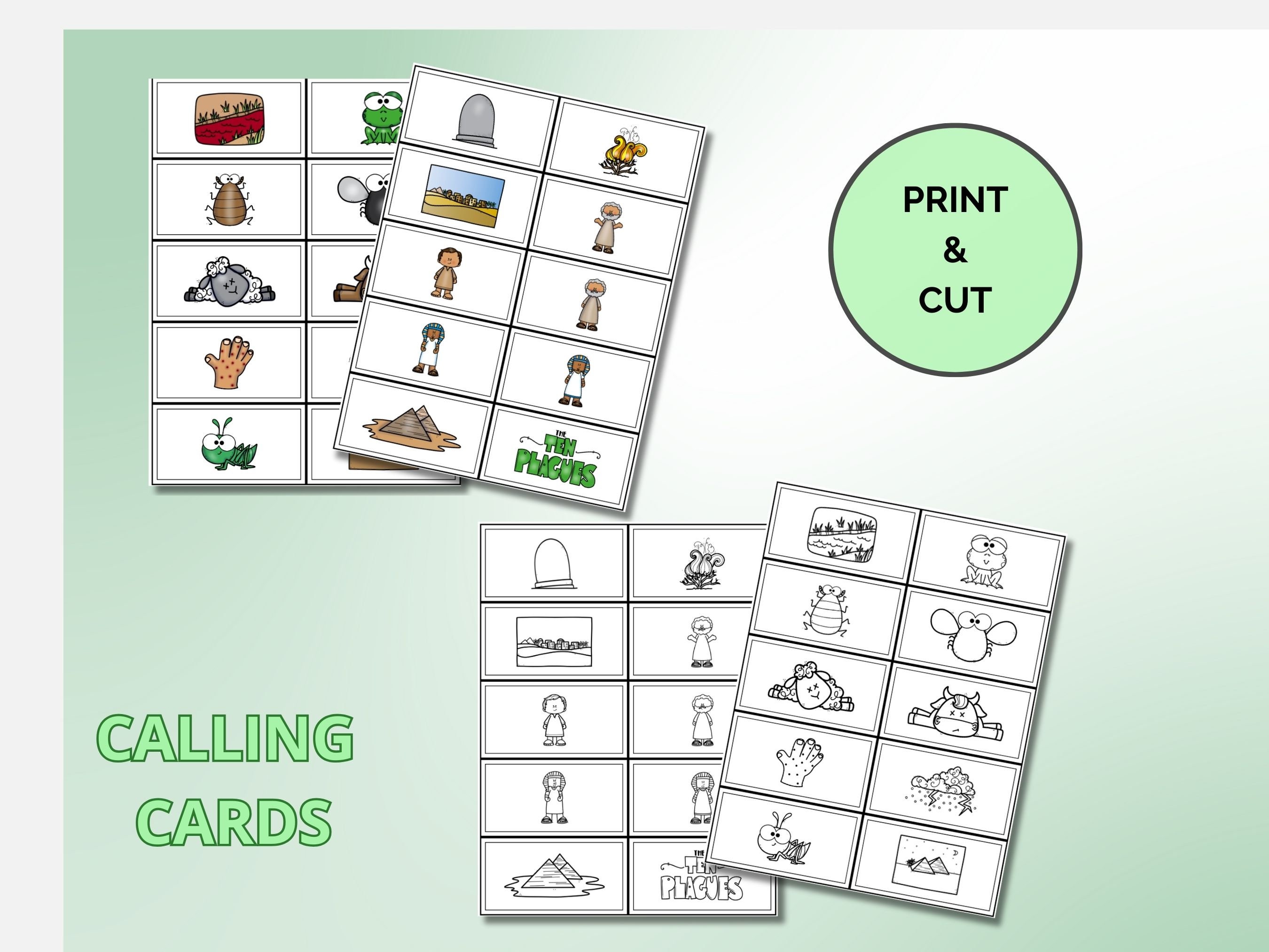 10 Plagues Bible Story Bingo Set for Kids - Bible Story Activity, Moses ...