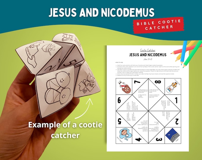 Jesus and Nicodemus Cootie Catcher – Born Again – John 3:1–21 in Color ...