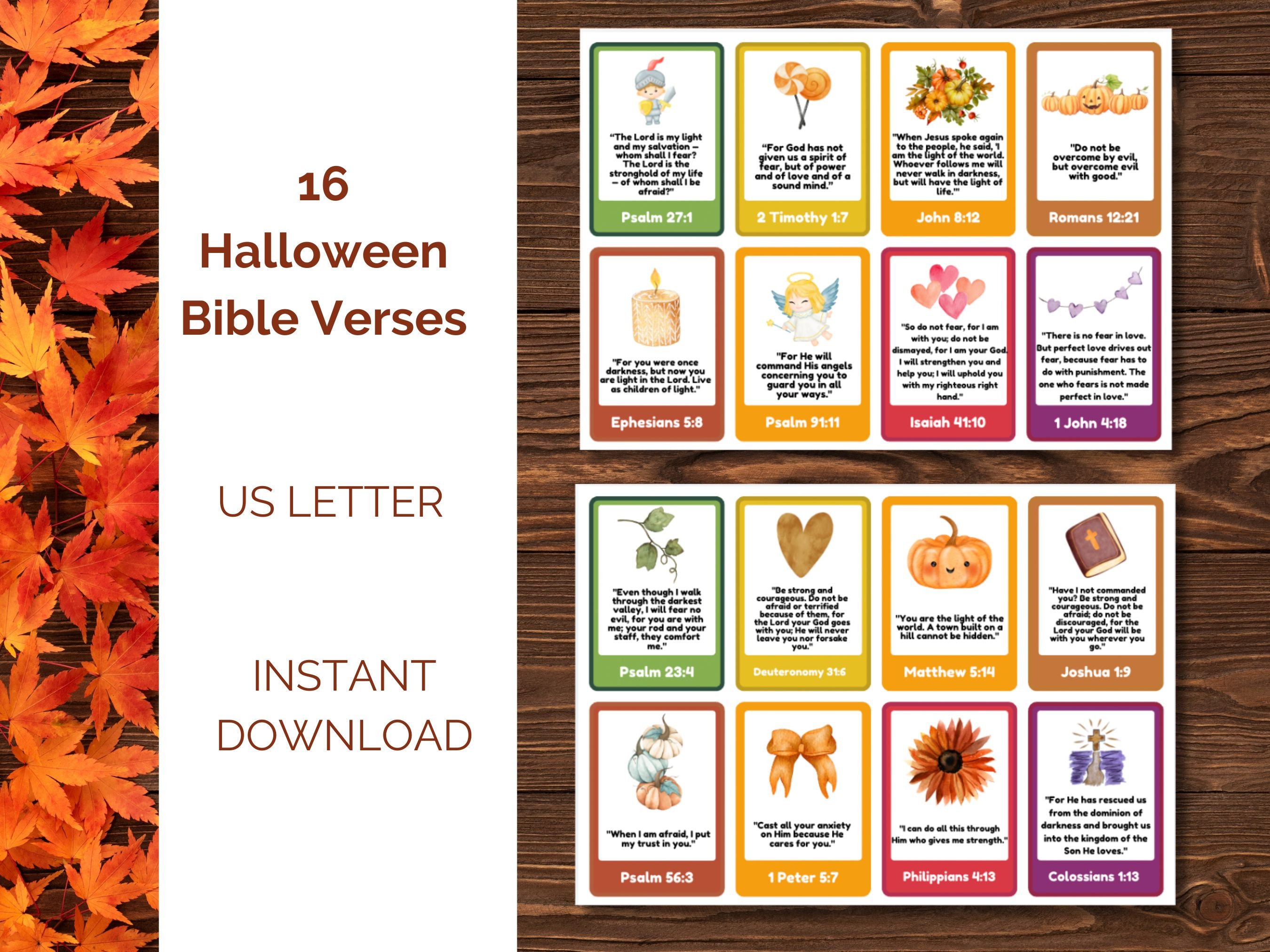 Christian Halloween Bible Verse Tracts Cards - Faith-based Halloween ...