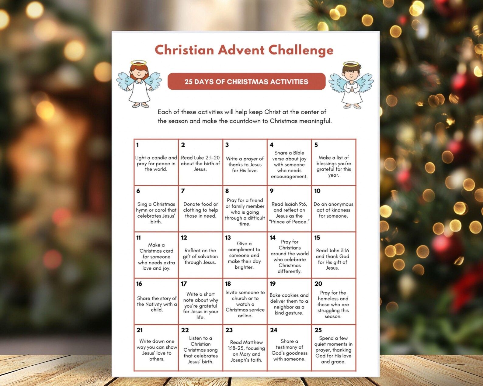 25 Days of Christian Christmas Activities: Printable Advent Calendar ...