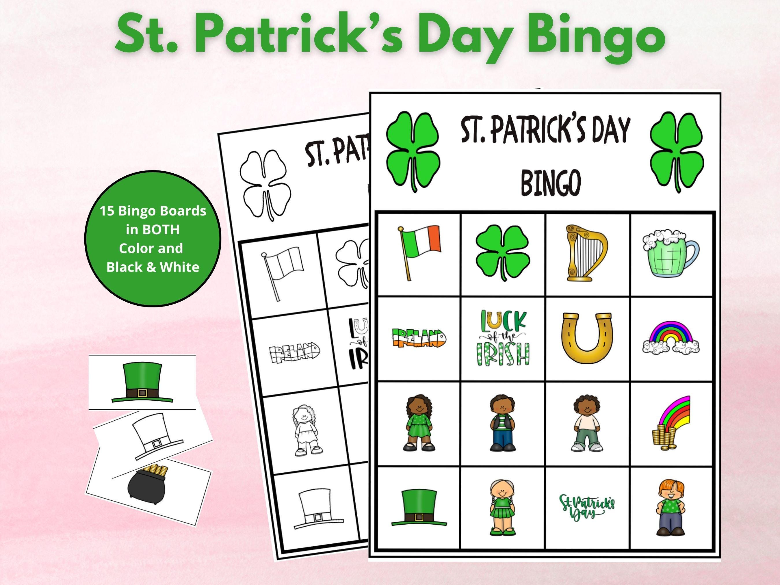 St. Patrick's Day Bingo, 15 St. Patrick's Day Bingo Cards, St Patrick ...