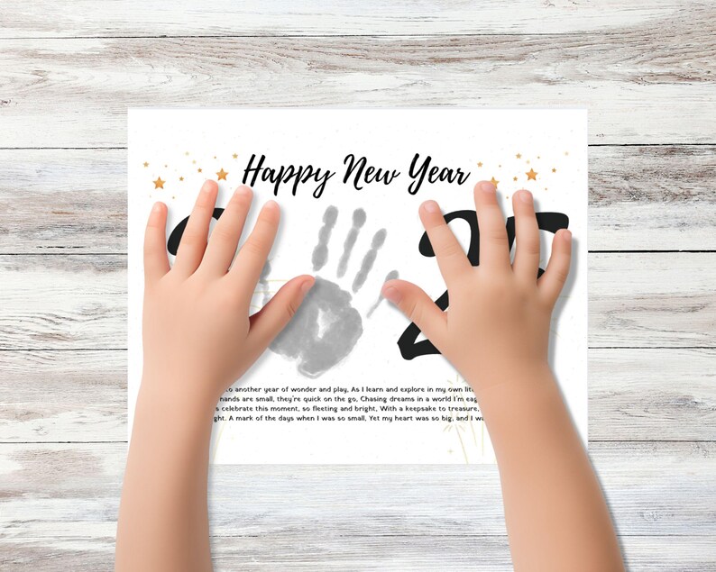 New Year Handprint Craft for Kids, Keepsake 2025, Happy New Years Eve ...