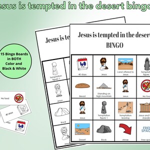 Jesus is Tempted in the Desert Bingo Set for Kids, Temptation of Jesus ...