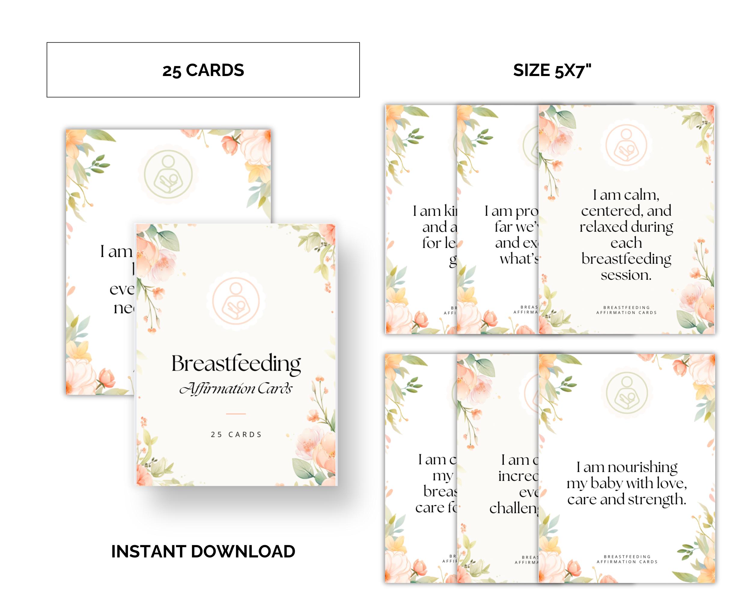 Breastfeeding Affirmation Cards, 25 Printable Cards,positive ...