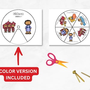 Gideon Bible Story Wheel Printable | Judges 6–7 Kids Activity | Gideon ...