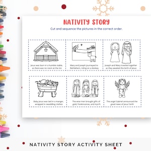 Nativity Story Sequencing Activity | Newtestament Kids Activity | Quiet ...