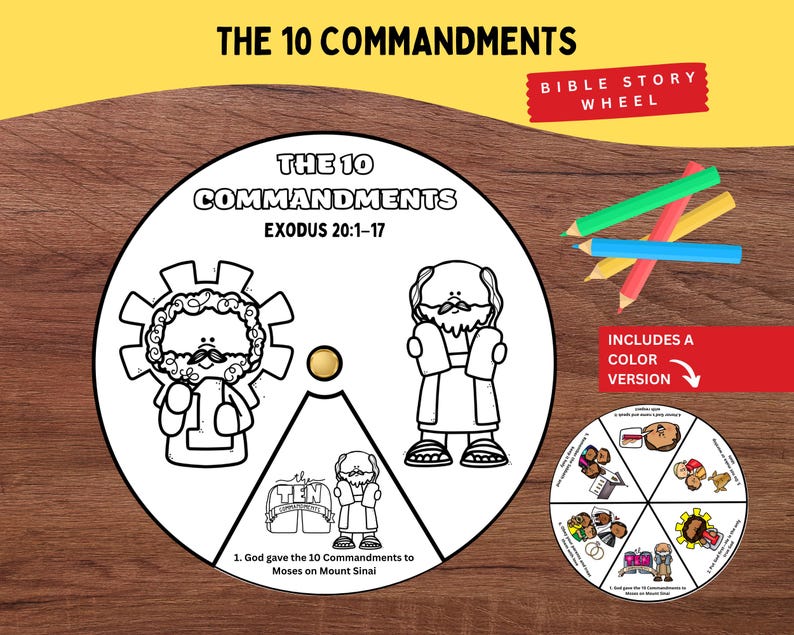 10 Commandments Bible Story Printable | Moses and the Ten Commandments ...