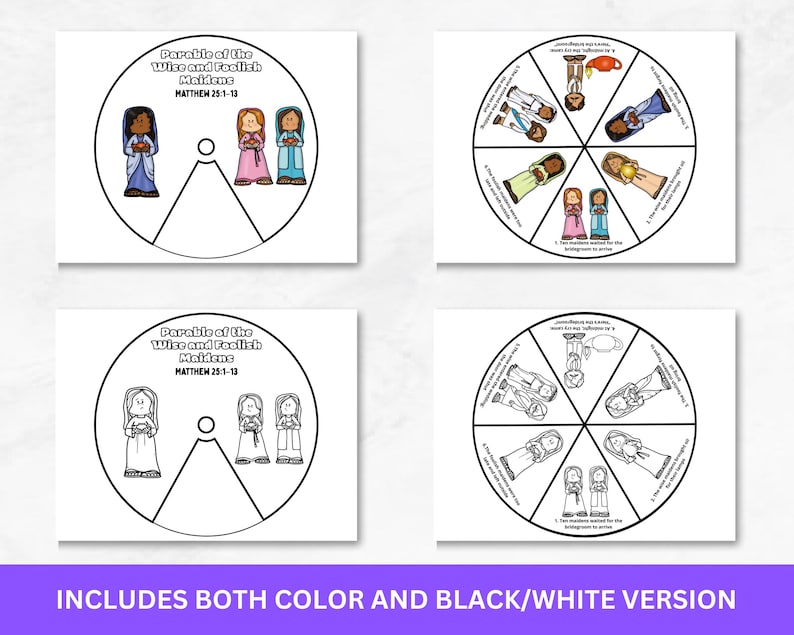 Rueda de la historia de la parábola de las vírgenes prudentes y las ...