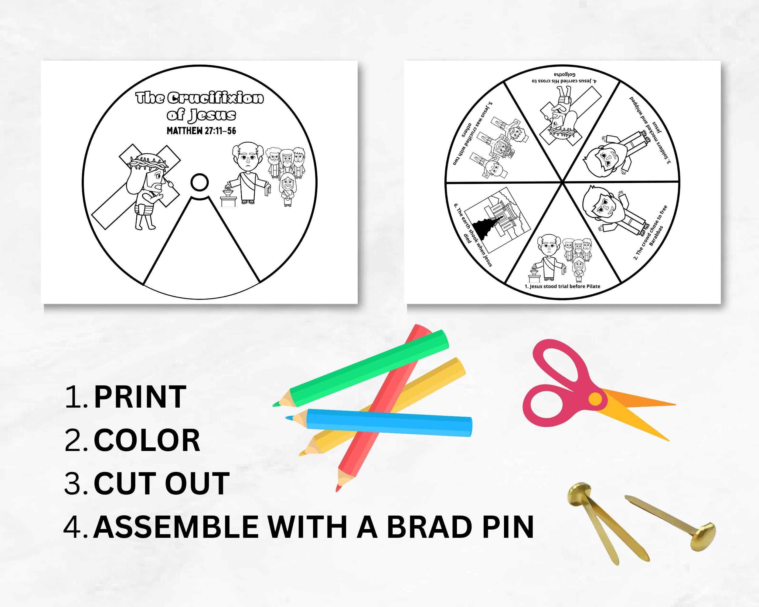 Jesus Crucifixion Coloring Wheel | Matthew 27:11–56 Printable | Good ...
