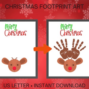 Christmas Handprint and Footprint Art Bundle , Christmas Preschool ...
