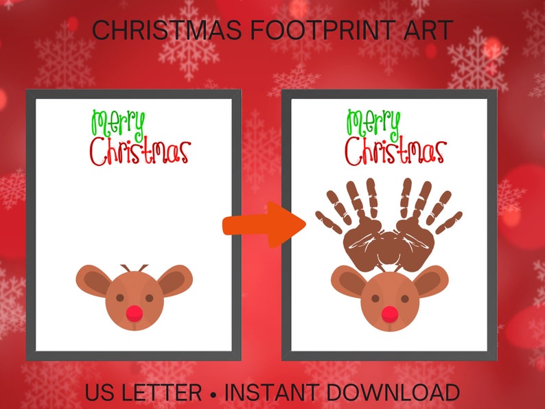 Christmas Handprint and Footprint Art Bundle , Christmas Preschool ...