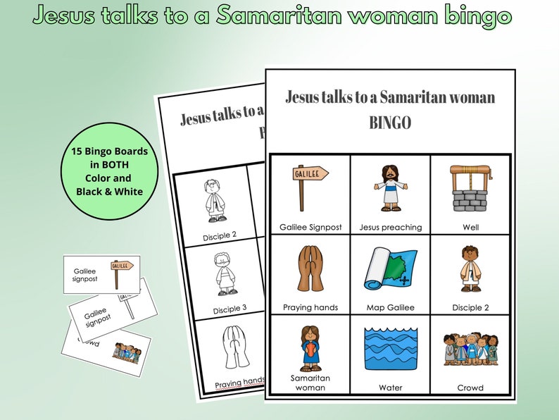 Samaritan Woman at the Well, Bingo Set for Kids, Samaritan Woman at the ...