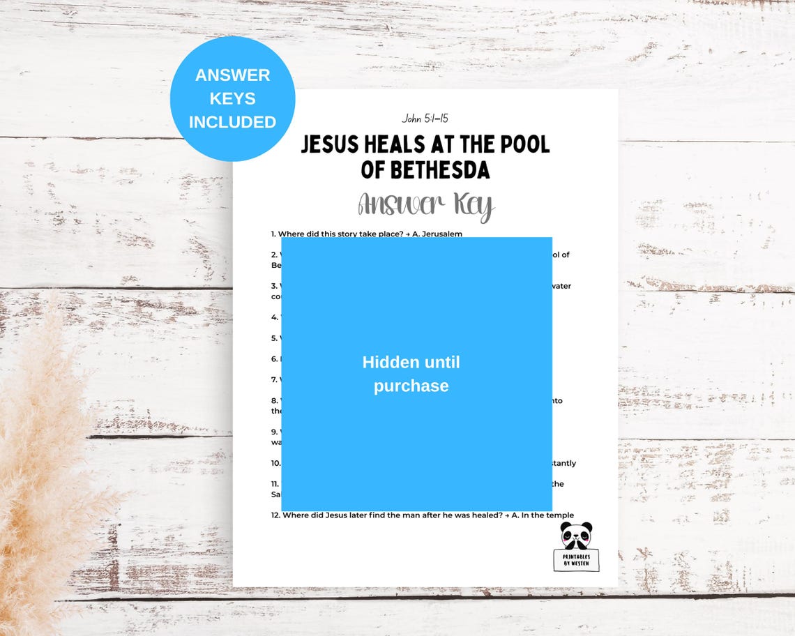 Pool of Bethesda Bible Trivia Game | Jesus Heals the Lame Man | Healing ...