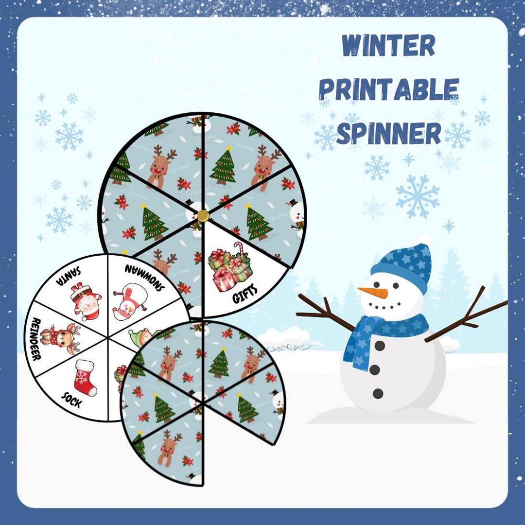 Winter Spinner Game Printable | Fun Winter Party Activity for Kids ...