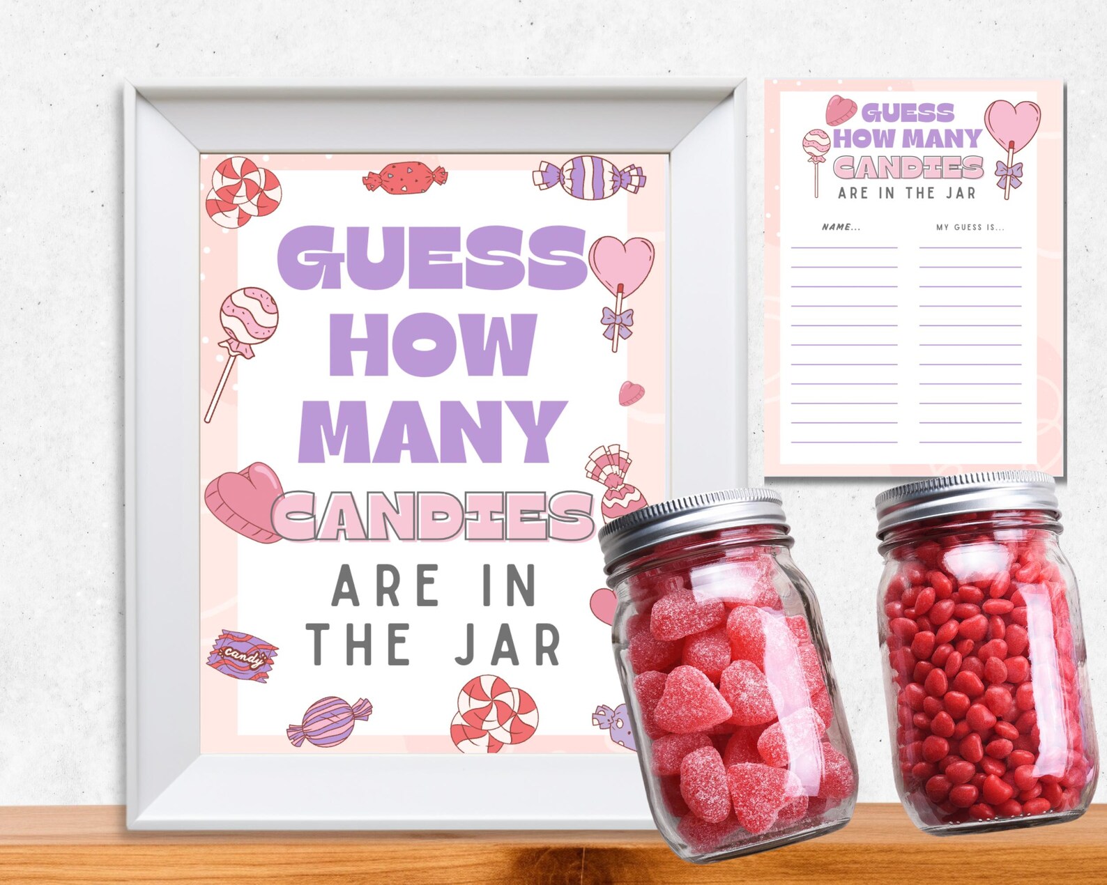 Guess How Many Candies Game, Printable Jar Candy Guessing Game for Kids ...