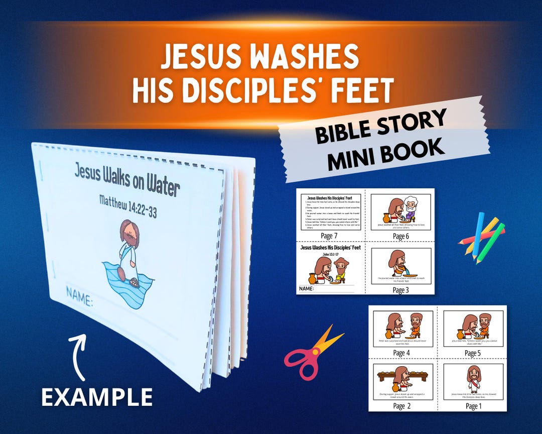 Jesus Washes His Disciples’ Feet Coloring Craft Mini Book John 13:1–17 ...
