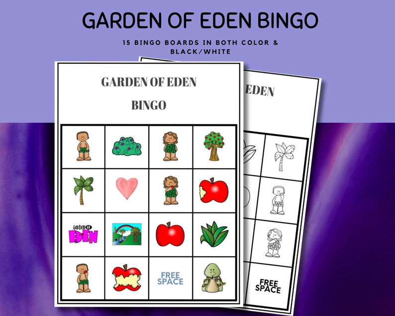 Bible Bingo Set for Kids Bible Story Activity, Old Testament Bible ...