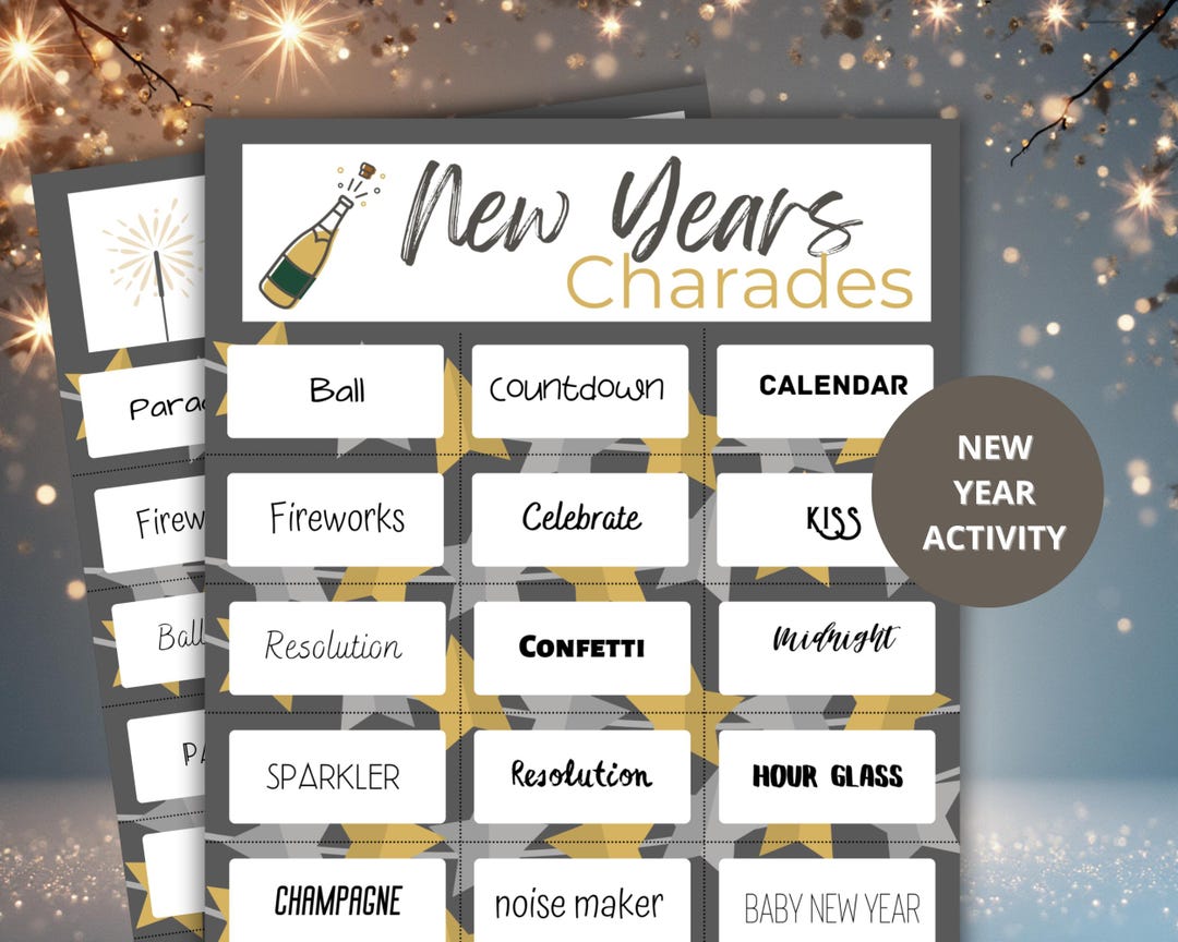 New Year Charades Game Printable for Kids and Adults | Fun Party ...