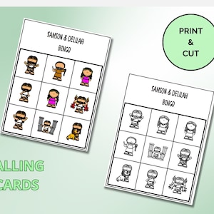 Samson and Delilah Bingo Set for Kids, Samson Bible Story Activity ...