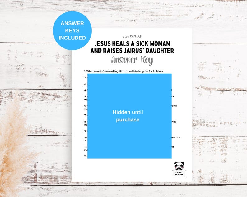 Jesus Heals Jairus’ Daughter Bible Trivia Game | Woman With the Issue ...