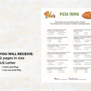 Pizza Trivia Game Printable, Pizza Trivia Game, Trivia Questions ...