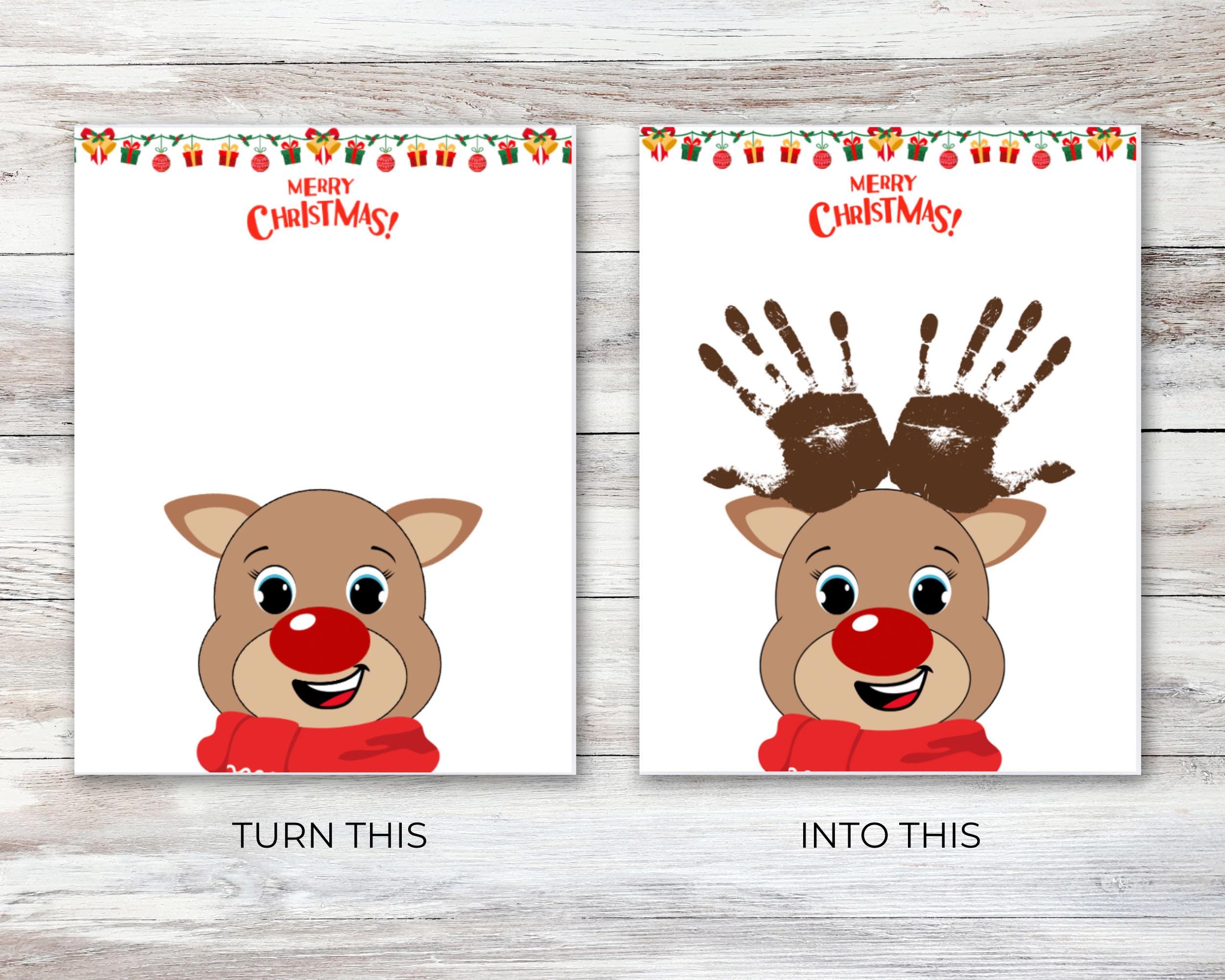 Rudolph Handprint Craft for Kids – Printable Christmas Reindeer Art ...