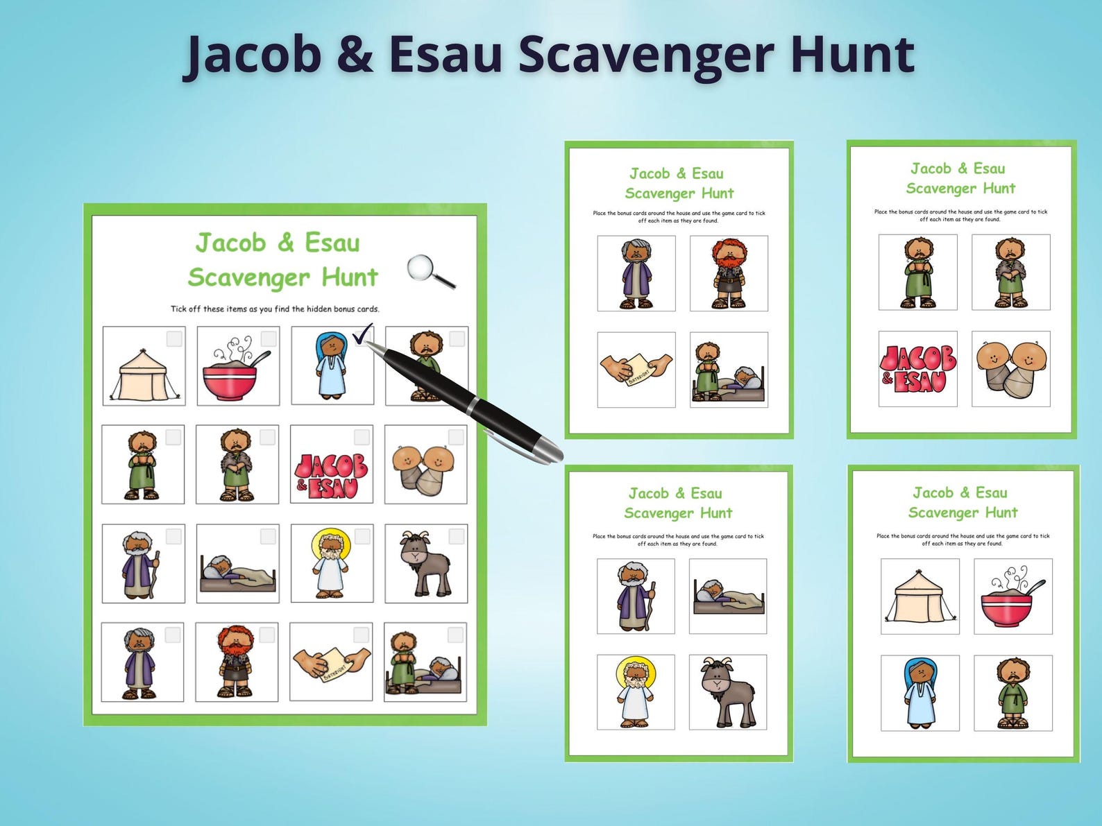 Jacob and Esau Printable Bundle 2 , Fun Bible Activity for Kids, Bible ...