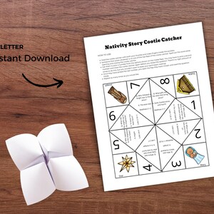 Nativity Story Printable Cootie Catcher Sunday School Craft for Kids ...
