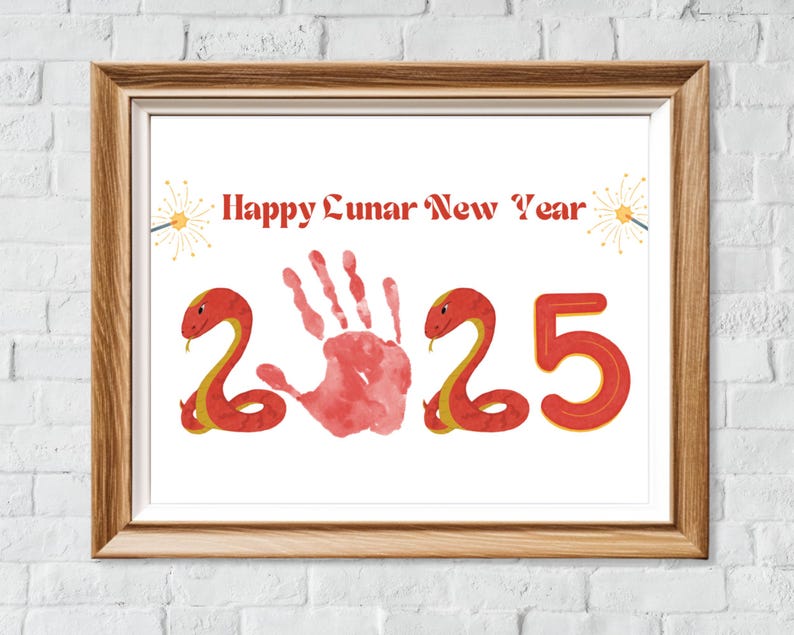 Lunar New Year Handprint Craft for Kids, Keepsake 2025, Lunar ...
