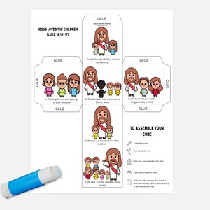 Jesus Loves the Children Coloring Cube | Luke 18:15–17 Bible Story ...