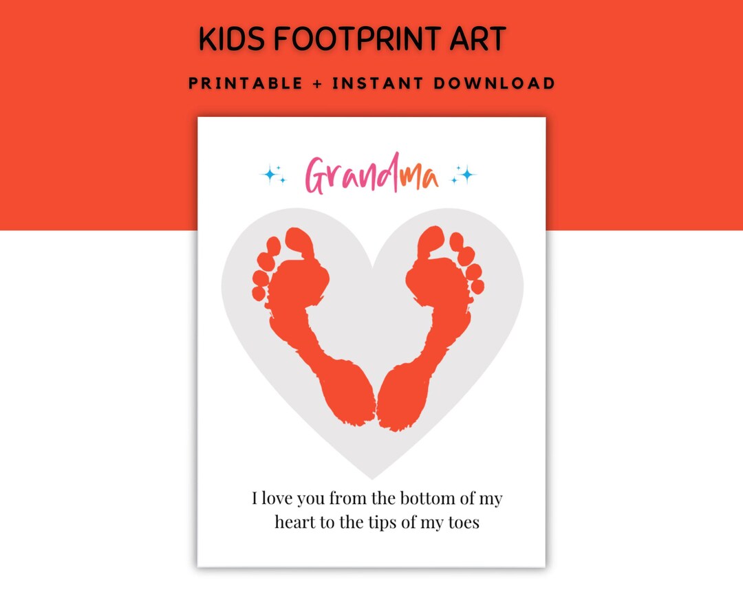 Grandma's Day Footprint Craft, Mother's Day Footprint, Mom Birthday ...