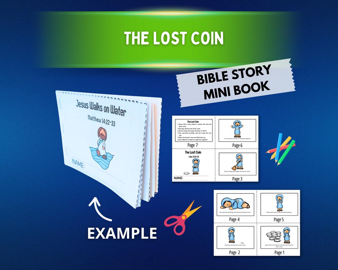 Lost Coin Coloring Craft & Mini Book Luke 15:8-10 | Parable of the Lost ...