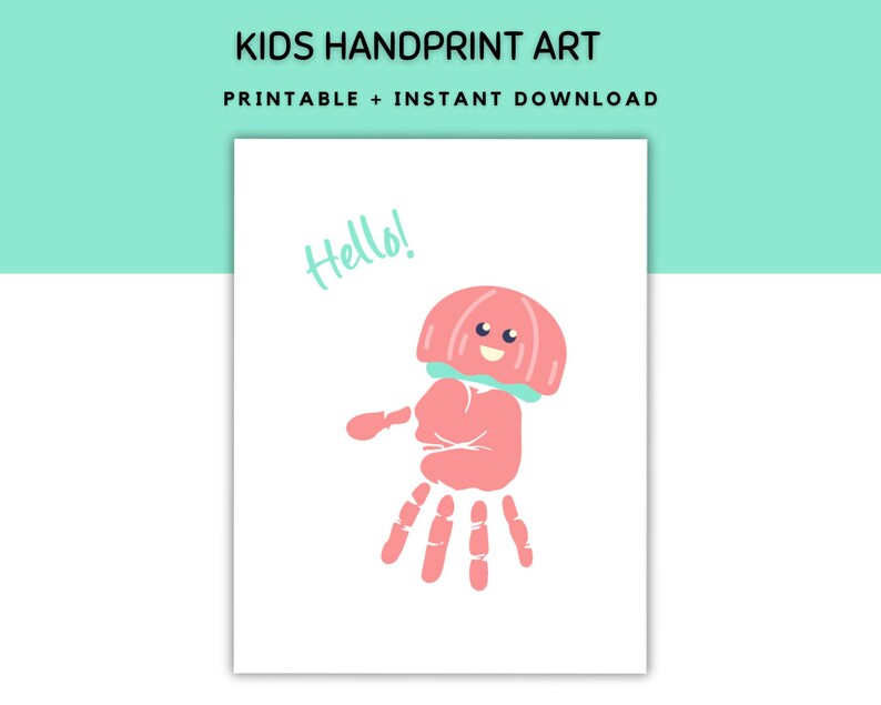 Jellyfish Handprint Craft, Keepsake, Hand Print Art for Kids, Gift Idea ...