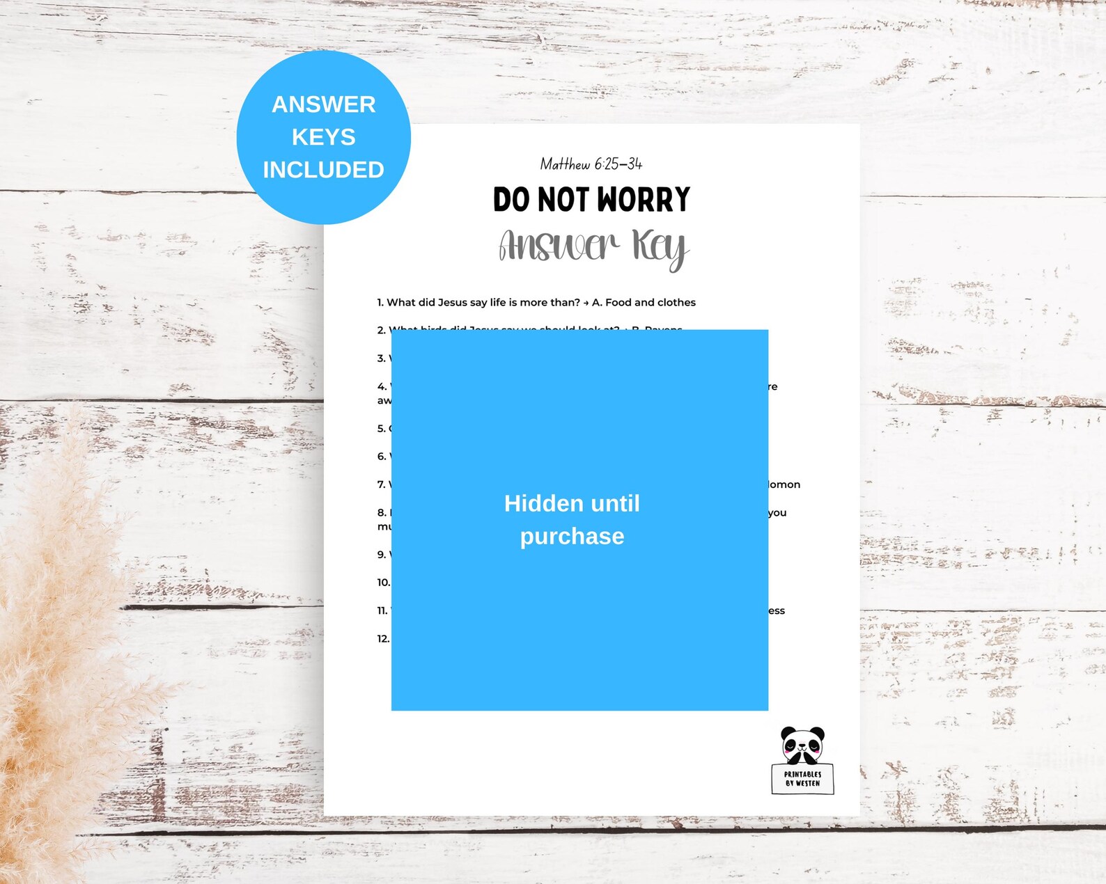 Do Not Worry Bible Trivia Game | Seek First the Kingdom Kids Activity ...