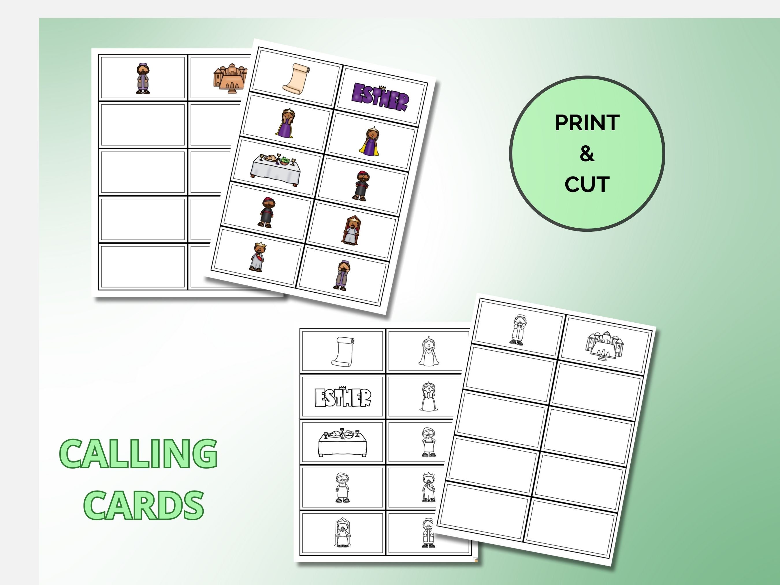 Queen Esther Bingo Set for Kids - Bible Story Activity, Esther Bible ...
