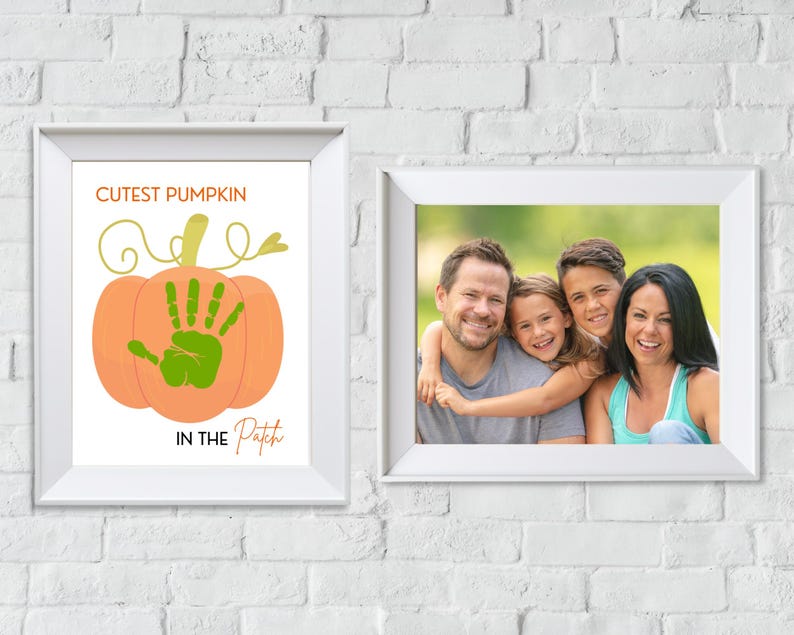 Cutest Pumpkin Handprint Art Printable | Fall Baby Keepsake | Autumn ...