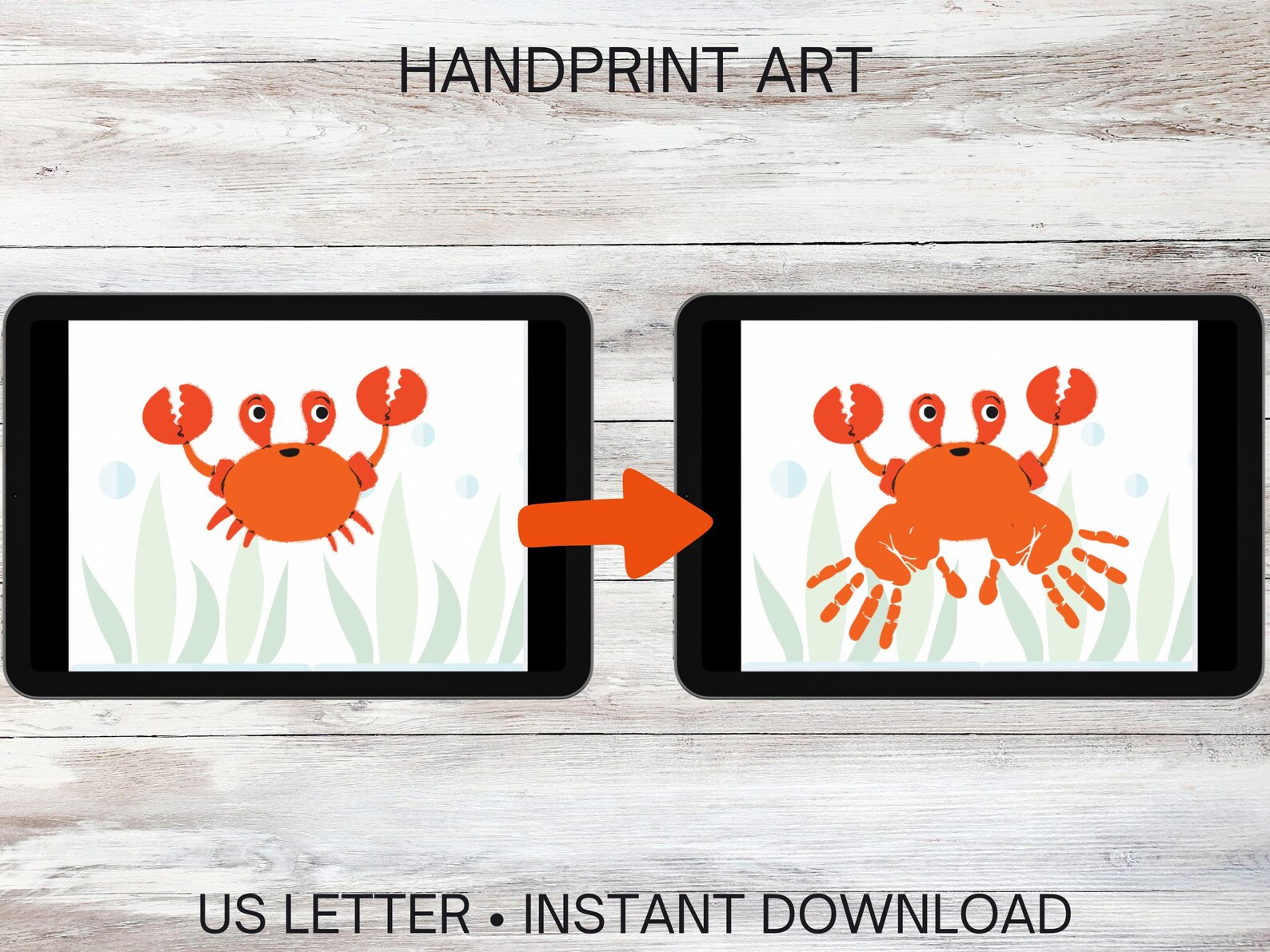 Crab Handprint Craft, Keepsake, Hand Print Art for Kids, Gift Idea ...
