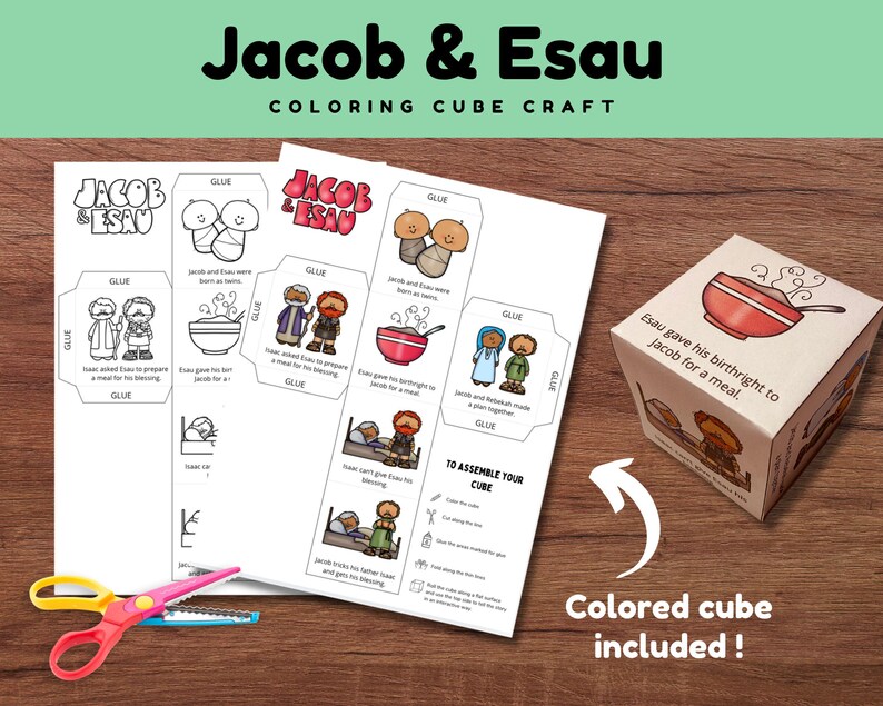 Jacob and Esau Bible Activities Bundle for Kids | Story Pack With Bingo ...