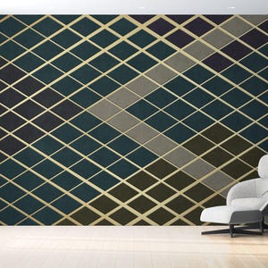 Elegant Geometric Diamond Pattern Wallpaper - Etsy